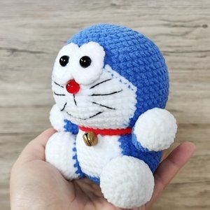 Handmade | Toys | Handmade Amigurumi Crochet Doraemon Doll | Poshmark